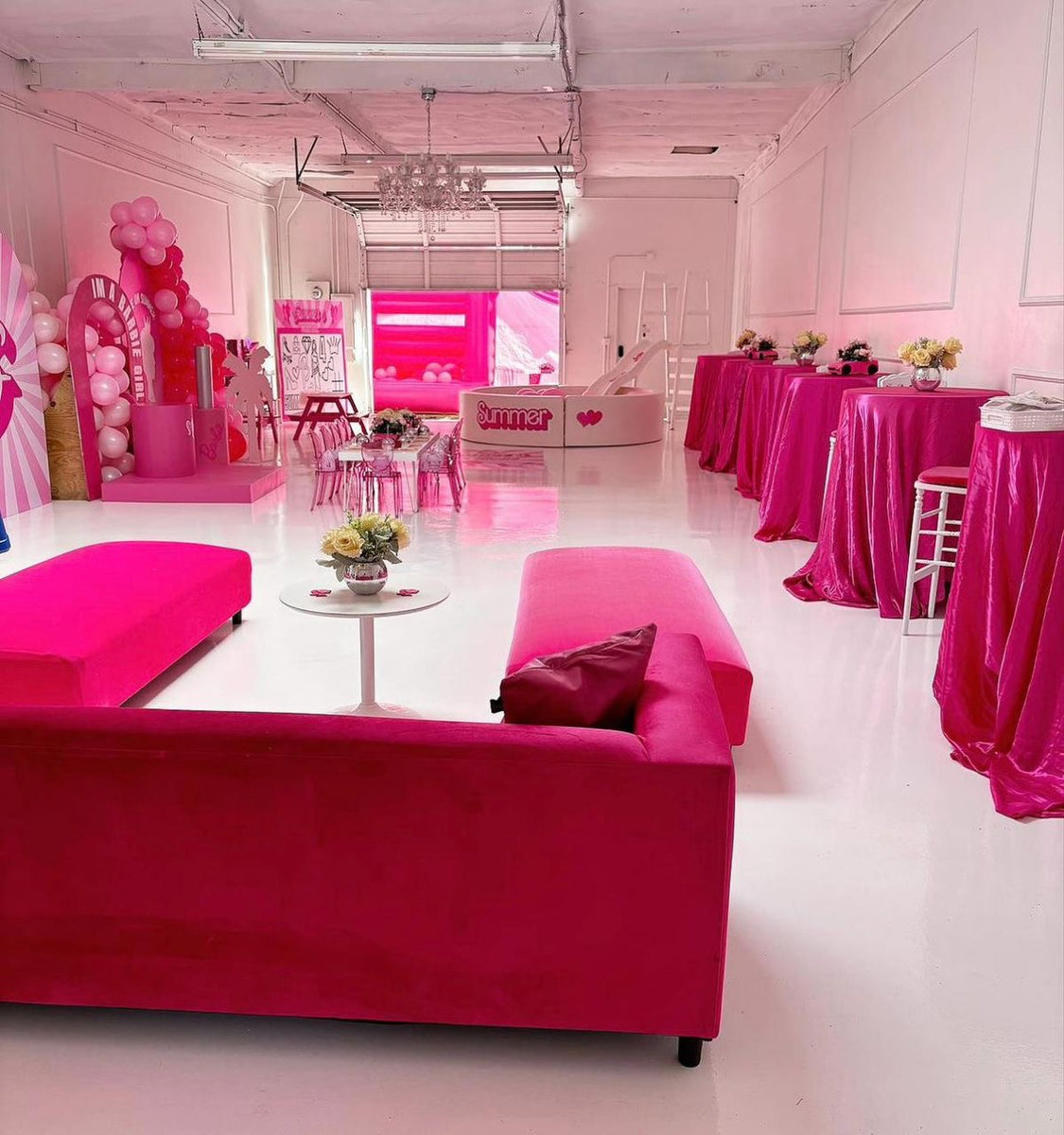 HOT Pink VELVET Sofa – Lounge Party Rentals