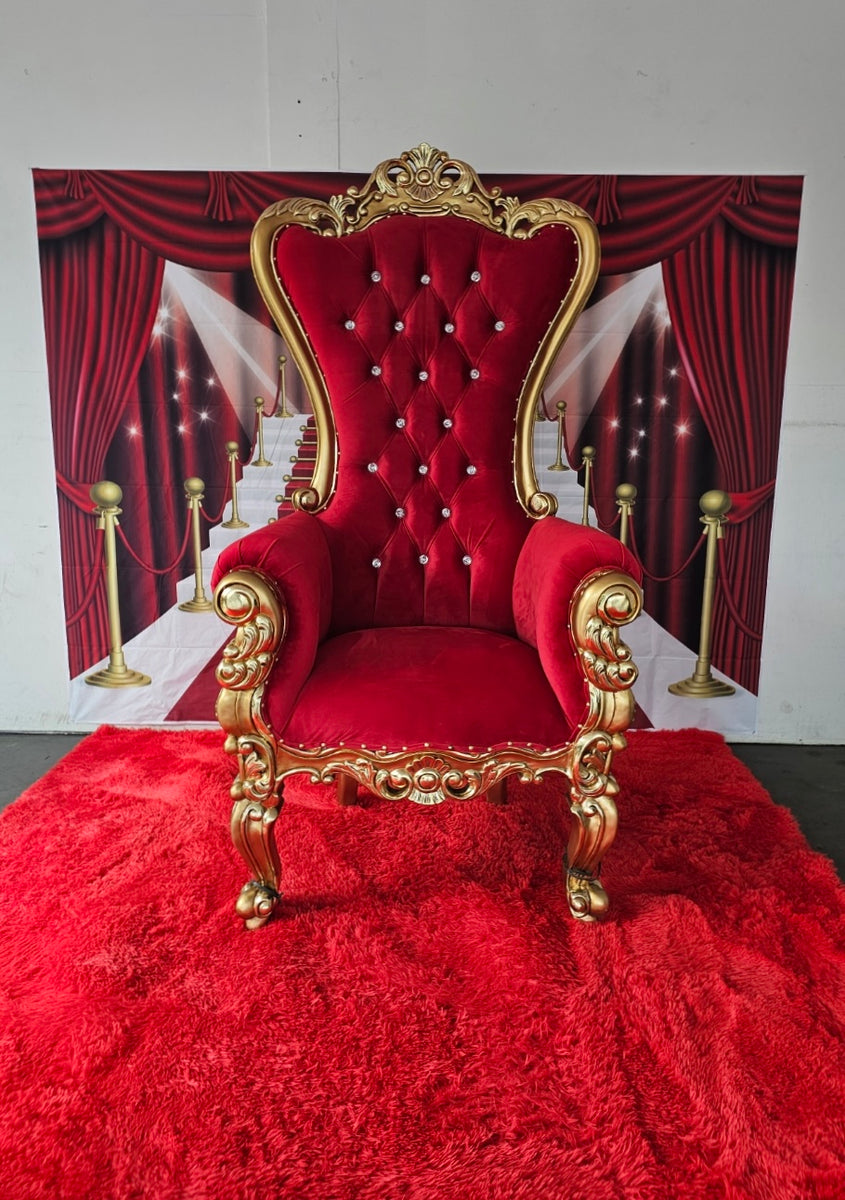 VELVET Single THRONE Red & Gold – Lounge Party Rentals