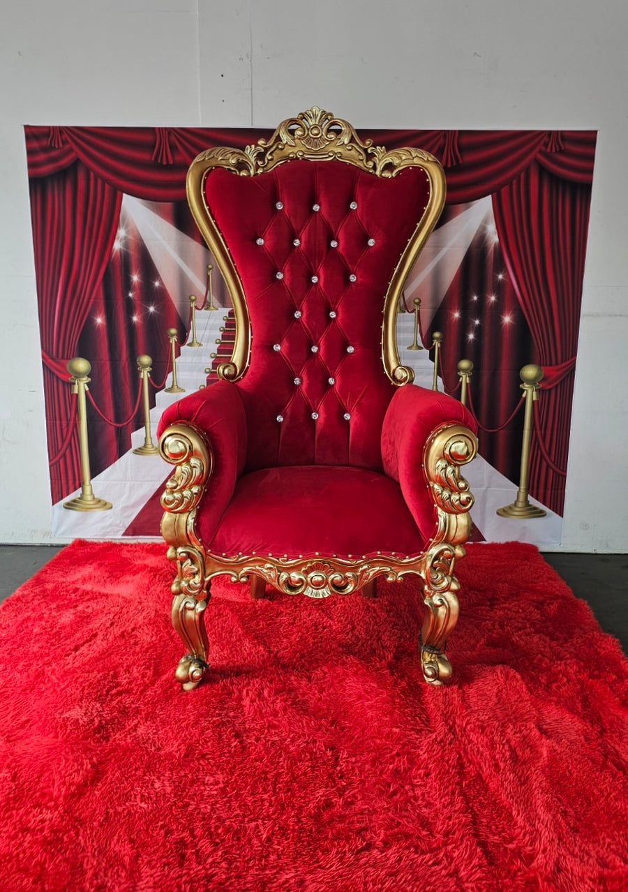 VELVET Single THRONE Red & Gold – Lounge Party Rentals