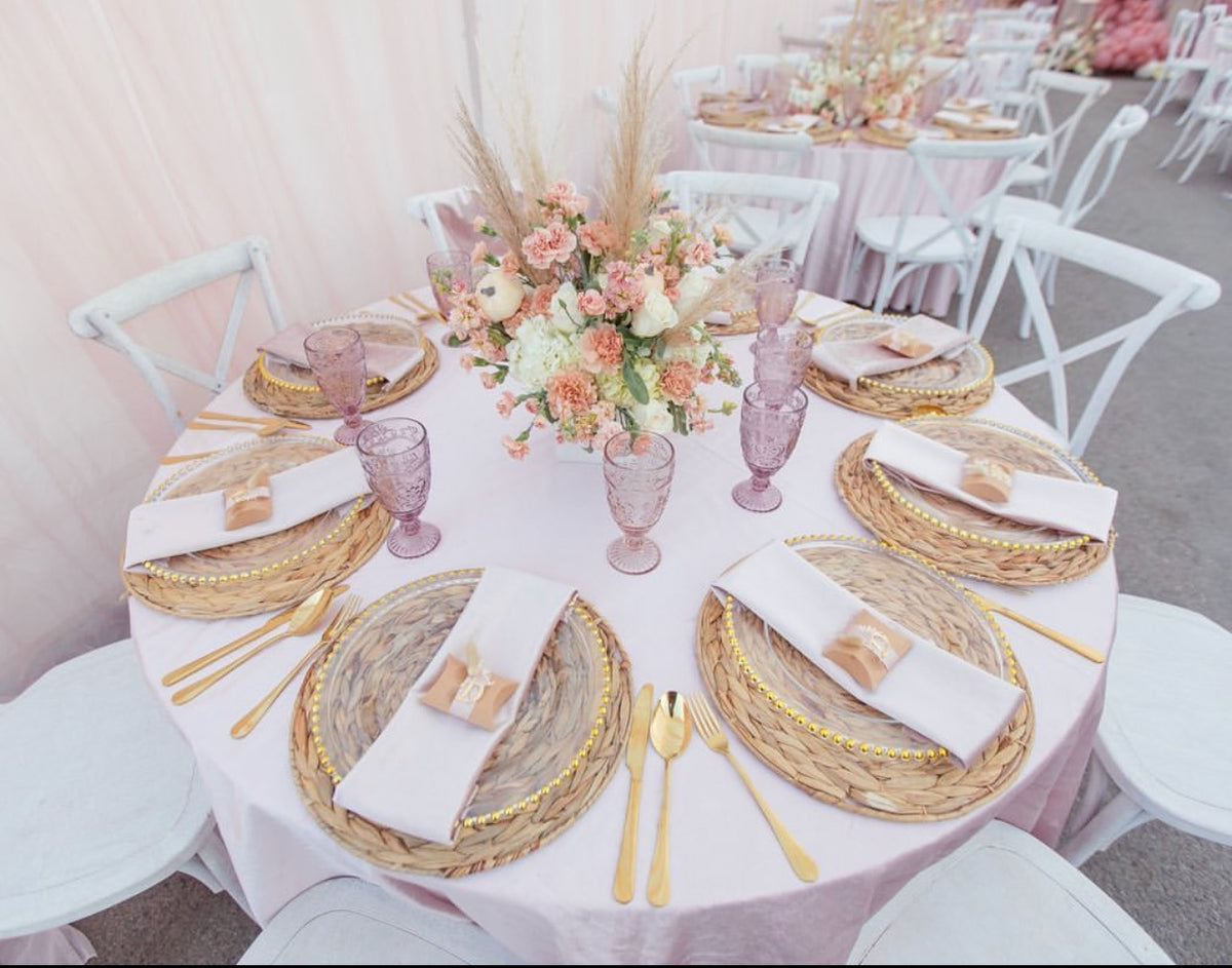 CHARGER PLATE Rattan – Lounge Party Rentals