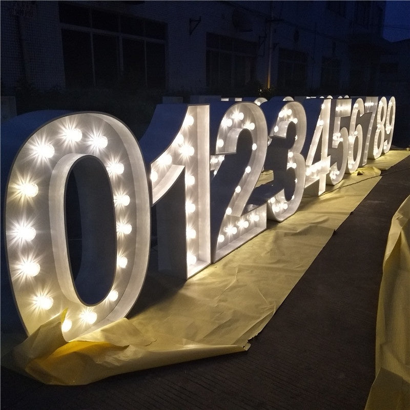 LIGHTED Marquee Numbers 4' – Lounge Party Rentals