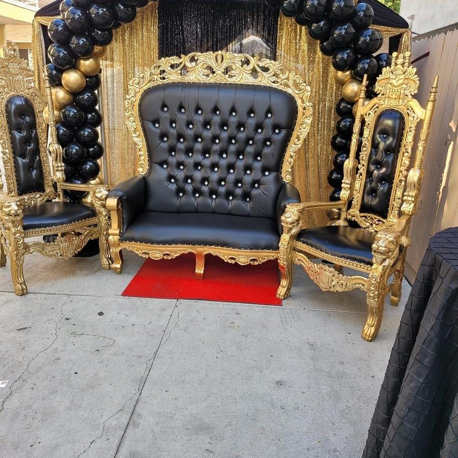 Double THRONE White & Gold – Lounge Party Rentals