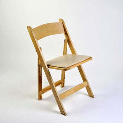 NATURAL WOOD PADDED CHAIR – Lounge Party Rentals